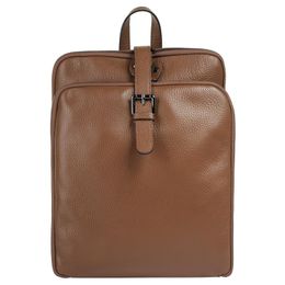 Cityrucksack CLUTY Gr. B/H/T: 32 cm x 25 cm x 8 cm, braun (cognac) Rucksäcke echt Leder, Made in Italy