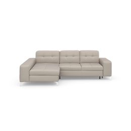 Sit & More Ecksofa SIT & MORE "Baviene L-Form", grau (elefant), B:286cm H:92cm T:176cm, Sofas, Ecksofa, inklusive Sitztiefenverstellung und Federkern, wahlweise Bettfunktion
