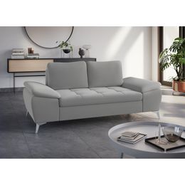 Sit & More 2-Sitzer SIT & MORE "Latigo", silber, B:191cm T:90cm, Sofas, mit hochwertigen Metallf&uuml;&szlig;en