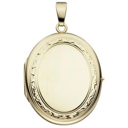 Medallion-Anhänger Jobo "Anhänger Medaillon oval" Schmuckanhänger Gr. Gelbgold 585, gelb (gelbgold 585) Damen 585 Gold