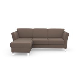 Sit & More Ecksofa SIT & MORE "Visby L-Form", grau (taupe), B:248cm H:87cm T:162cm, Sofas, Ecksofa, wahlweise mit Bettfunktion und Bettkasten, frei im Raum stellbar
