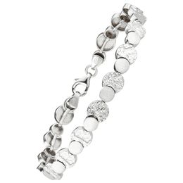 Armband Jobo Armbänder Gr. Silber 925 (Sterlingsilber), silberfarben (silber 925) Damen 925 Silber gehämmert 19 cm