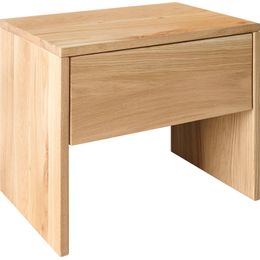 Nachtkommode Schlafkontor "Hilla" Sideboards Gr. B/H/T: 50 cm x 41 cm x 35 cm, 1, braun (eiche) Nachtkonsolen und Nachtkommoden Eiche Massiv, Nachtkonsole mit Schublade Grifflos