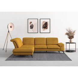 Sit & More Ecksofa SIT & MORE "Cabana L-Form", gelb (mustard), B:303cm H:84cm T:244cm, 100% Polyester, Sofas, Ecksofa, Ottomane, wahlweise mit Sitztiefen-,Armlehnen- und Kopfteilfunktion