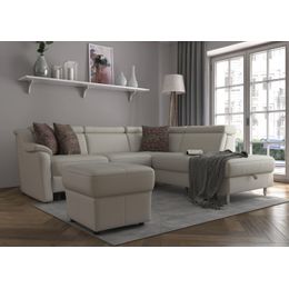 Sit & More Ecksofa SIT & MORE "Freetown L-Form", wei&szlig; (altwei&szlig;), B:252cm H:84cm T:216cm, Sofas, Ecksofa, inklusive Kopfteilverstellung und komfortablem Federkern