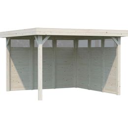 Holzpavillon Palmako "Lucy" Pavillons Gr. B/H/T: 389 cm x 254 cm x 389 cm, beige (natur) Feststehende Pavillons BxT: 389x389 cm, naturbelassen