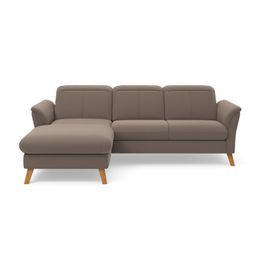 Sit & More Ecksofa SIT & MORE "Romero L-Form", grau (taupe), B:245cm H:91cm T:178cm, 90% Polyester 10%Polyamid, Sofas, Ecksofa, wahlweise mit oder ohne Relax-Funktion, Bettfunktion, Bettkasten