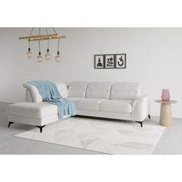Sit & More Ecksofa SIT & MORE "Sinatra L-Form", silber, B:251cm H:85cm T:220cm, 98% Polyester, 2% Polyamid, Sofas, Ecksofa, mit Ottomane, optional mit Kopfteilverstellung und Armteilfunktion