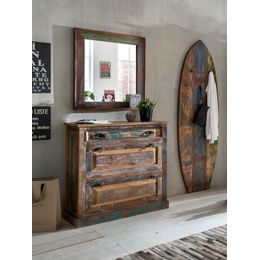 Schuhkommode Sit "Riverboat" Sideboards Gr. B/H/T: 85 cm x 90 cm x 40 cm, 1 St., bunt aus recyceltem Altholz, Shabby Chic, Vintage