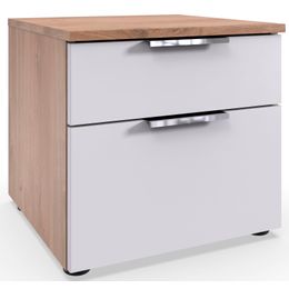 Nachtkommode wimex "Level by fresh to go" Sideboards Gr. B/H/T: 41 cm x 39 cm x 41 cm, 2 St., weiß (front weiß, korpus plankeneiche nachbildung) 2 Schubladen mit soft-close Funktion, 41cm breit, 39cm hoch