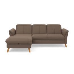 Sit & More Ecksofa SIT & MORE "Romero L-Form", braun (chocco), B:245cm H:91cm T:178cm, 100% Polyester, Sofas, Ecksofa, wahlweise mit oder ohne Relax-Funktion, Bettfunktion, Bettkasten