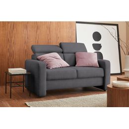 Sit & More 2-Sitzer SIT & MORE "Bologna", grau (anthrazit), B:153cm H:84cm T:93cm, Sofas, inklusive Kopfteilverstellung und Federkern