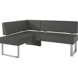Eckbank Home Affaire "Rab", grau (grau (argentina 1125), silberfarben), B:180cm H:88cm T:140cm, Polyester, Sitzbänke, in 2 Breiten (180 oder 200 cm), Bezug in verschiedenen Qualitäten