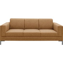 3-Sitzer "LOOKS VII", braun (messing), B:210cm H:82cm T:90cm, 100% Polyester, LOOKS by Wolfgang Joop, Sofas, klare Linien, edles Design