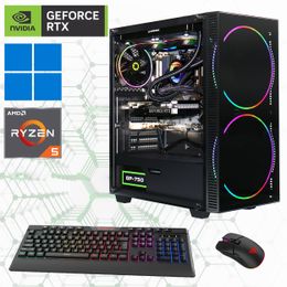 GAMEMAX Gaming-PC "Black Hole 7329" Computer Gen4 SSD, Windows 11 Gr. Microsoft Windows 11 Home (64 Bit), 32 GB RAM 2000 GB SSD, schwarz Gaming PCs