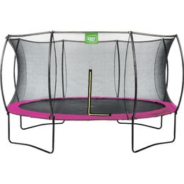 Gartentrampolin EXIT "Silhouette" Trampoline Gr. Ø 427 cm, rosa (schwarz) Kinder mit Sicherheitsnetz