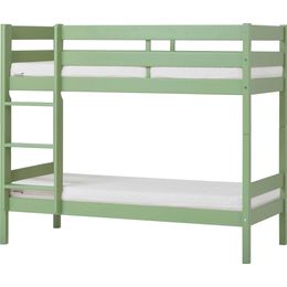 Etagenbett Hoppekids "ECO Comfort Kinderbett 90x200 oder 70x160 aus Massivholz in 4 Farben", gr&uuml;n, B:81cm H:140cm L:166cm, Etagenbetten, Etagenbett, T&Uuml;V, FSC und Nordisches Umweltzeichen &ndash; wahlweise mit Matratzen