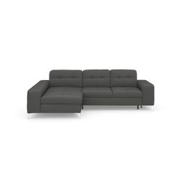 Sit & More Ecksofa SIT & MORE "Baviene L-Form", grau, B:286cm H:92cm T:176cm, Sofas, Ecksofa, inklusive Sitztiefenverstellung und Federkern, wahlweise Bettfunktion