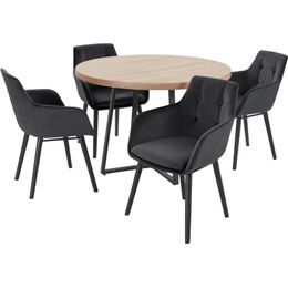 Essgruppe Home Affaire Sitzmöbel-Sets schwarz (eiche, black) mit 4 Stühle