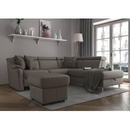 Sit & More Ecksofa SIT & MORE "Freetown L-Form", grau (delphine), B:252cm H:84cm T:216cm, Sofas, Ecksofa, inklusive Kopfteilverstellung und komfortablem Federkern