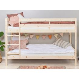 Etagenbett Hoppekids "ECO Comfort Kinderbett 90x200 oder 70x160 aus Massivholz in 4 Farben", beige (natur), B:101cm H:140cm L:206cm, Etagenbetten, Etagenbett, T&Uuml;V, FSC und Nordisches Umweltzeichen &ndash; wahlweise mit Matratzen