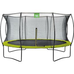 Gartentrampolin EXIT "Silhouette" Trampoline Gr. Ø 427 cm, grün (schwarz) Kinder Trampoline mit Sicherheitsnetz