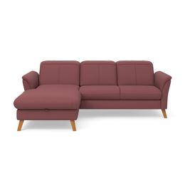 Sit & More Ecksofa SIT & MORE "Romero L-Form", lila (chianti), B:245cm H:91cm T:178cm, 90% Polyester 10%Polyamid, Sofas, Ecksofa, wahlweise mit oder ohne Relax-Funktion, Bettfunktion, Bettkasten
