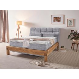 Boxspringbett Home Affaire "Villads", grau (argento), B:179cm L:231cm, Komplettbetten, Boxspringbett, Liegefl&auml;che: 160/200 cm aus Balkeneiche, Inside-Boxspring-Unterbau