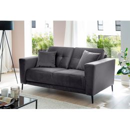 2-Sitzer TRENDS BY HG "Barcelona", grau, B:166cm H:86cm T:89cm, Sofas, mit Metallfu&szlig;, frei im Raum stellbar
