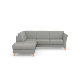 Sit & More Ecksofa SIT & MORE "Visby L-Form", silber, B:248cm H:87cm T:213cm, Sofas, Ecksofa, Wahlweise mit Bettfunktion und Stauraum, frei im Raum stellbar