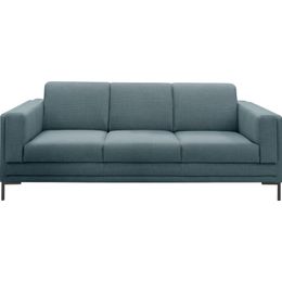 3-Sitzer "LOOKS VII", blau (petrol), B:210cm H:82cm T:90cm, 100% Polyester, LOOKS by Wolfgang Joop, Sofas, klare Linien, edles Design