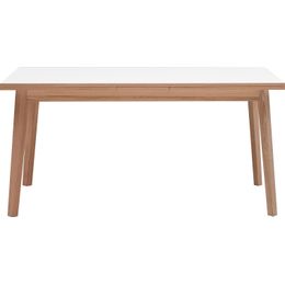 Esstisch HAMMEL FURNITURE "Basic Single, schnell innenliegende Einlegeplatten ausziehbar" Tische Gr. B/H/T: 180 cm x 76 cm x 80 cm, Auszugsplatte, weiß (weiß, naturfarben, weiß) Esstische rechteckig 180(280)x80 cm, Melamin Massivholz, stabiler dänische Design Tisch