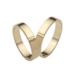 Trauring Firetti "Schmuck Geschenk Gold 750 Hochzeit Ehering "LIEBE"" Fingerringe Gr. 56, ohne Brillant, Gelbgold 585, 4 mm, gelb (gelbgoldfarben) Made in Germany, wahlweise mit oder ohne Brillant