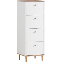 Kommode Schildmeyer "Hilda" Sideboards Gr. B/H/T: 40,1 cm x 115,7 cm x 40,0 cm, 4, weiß (mattweiß, artisaneichefarben) Kommode 4 Schubladen