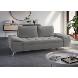 Sit & More 2,5-Sitzer SIT & MORE "Latigo", grau, B:211cm T:90cm, Sofas, mit hochwertigen Metallf&uuml;&szlig;en