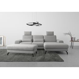 Sit & More Ecksofa SIT & MORE "Cinturo L-Form", grau, B:283cm H:88cm T:175cm, Sofas, Ecksofa, inklusive Sitztiefenverstellung und Federkern, Sitzh&ouml;he 45 cm