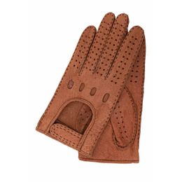 Lederhandschuhe Gretchen "Womens Peccary Driving Gloves" Gr. 7, braun (bronzefarben) Damen Handschuhe Fingerhandschuhe in klassischem Autohandschuh-Design