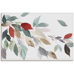 Wandbild Artland "Herbstfarbene Blätter III" Bilder Gr. B/H: 90 cm x 60 cm, Leinwandbild Blätterbilder Querformat, 1 St., bunt Kunstdrucke als Leinwandbild, Poster in verschied. Größen