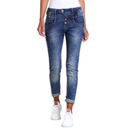 Slim-fit-Jeans Gang "94MARGE" Gr. 34 (44), N-Gr, blau (blue used) Damen Jeans Röhrenjeans mit besonderem 4-Knopf-Verschluss Bestseller