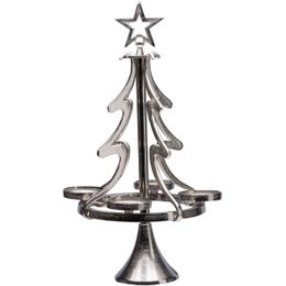 Adventsleuchter my home "Tannenbaum, Weihnachtsdeko" Kerzenhalter Gr. H: 99,00 cm, silberfarben (silberfarben, matt) Windlichter Laternen Kerzenständer aus Aluminium, Höhe 99 cm