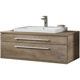 Waschtisch Fackelmann "Waschplatz-Set STANFORD" Waschtische Gr. wandhängend eckig, braun (korpus und front optik nature oak, nature, oak) Waschtische 2-teilig