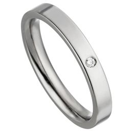 Partnerring Jobo "Ring mit Diamant" Fingerringe Gr. 58, SI = kleine Einschlüsse, Diamanten-Titan, grau (titanfarben) Damen Diamantringe Titan