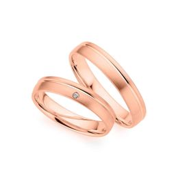 Phoenix Trauring PHÖNIX "Schmuck Geschenk Gold 333 Ehering LIEBE versch. Varianten" Fingerringe Gr. 49, 0,01 ct SI = kleine Einschlüsse mit Brillant, Roségold 333, 4,0 mm, rosegold (roségoldfarben) Trauringe Made in Germany, wahlweise mit oder ohne Brillant