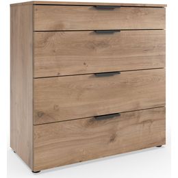 Schubkastenkommode wimex "Level by fresh to go" Sideboards Gr. B/H/T: 81 cm x 84 cm x 41 cm, 4, braun (plankeneiche nachbildung) Schubladenkommoden 4 Schubladen mit soft-close Funktion, 81cm breit, 84cm hoch