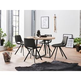 Essgruppe Home Affaire Sitzmöbel-Sets grau (eiche, anthracite) mit 4 Stühle