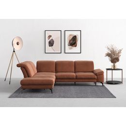 Sit & More Ecksofa SIT & MORE "Cabana L-Form", rosa (kupfer), B:303cm H:84cm T:244cm, 95% Polyester, 5% Polyamid, Sofas, Ecksofa, Ottomane, wahlweise mit Sitztiefen-,Armlehnen- und Kopfteilfunktion