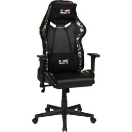 Chefsessel Duo Collection "Game-Rocker G-30" Stühle Gr. B/H/T: 66 cm x 138 cm x 66 cm, Kunstleder-Stoff-Microfaser, grün (schwarz, camouflage grün, schwarz) Gaming Chair in Camouflage Optik