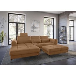 Sit & More Ecksofa SIT & MORE "Bendigo L-Form", braun (cappucino), B:284cm H:84cm T:175cm, Sofas, Ecksofa, inklusive Sitztiefenverstellung, Bodenfreiheit 12 cm, in 2 Fu&szlig;farben