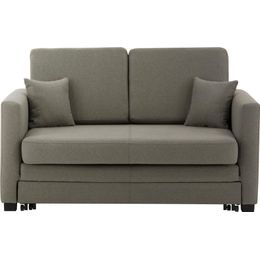 2-Sitzer Home Affaire "Mexico", grau, B:140cm H:87cm T:83cm, Sofas, mit ausziehbarer Schlaffunktion