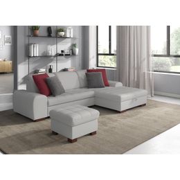 Sit & More Ecksofa SIT & MORE "Luxor L-Form", silber, B:275cm H:82cm T:173cm, Luxus-Microfaser ALTARA NUBUCK (100% Polyester);Soft clean (98% Polyester, 2% Polyamid);Struktur fein (100% Polyester), Sofas, Ecksofa, wahlweise mit Bettfunktion, Bettkasten und Kopfteilverstellung